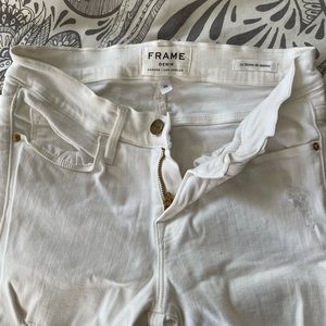 Frame Denim | Jeans | Frame Denim Le Color Skinny Ripped White Jean ...